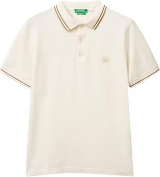 Benetton Maglia Polo M/M 3f9hu302e, Blanc, XL Homme
