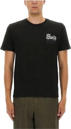Kenzo Homme, Tops, Noir, Taille: M T-shirt Tigre Happy