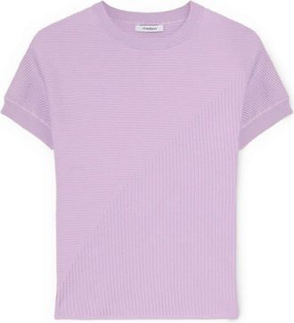 Motivi Femme, Pulls, Violet, Taille: 42 FR Top en maille c&ocirc;tel&eacute;e &agrave; manches kimono
