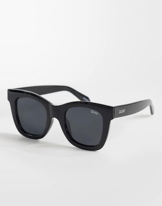 Quay Quay - After Hours - Eckige Sonnenbrille in Schwarz