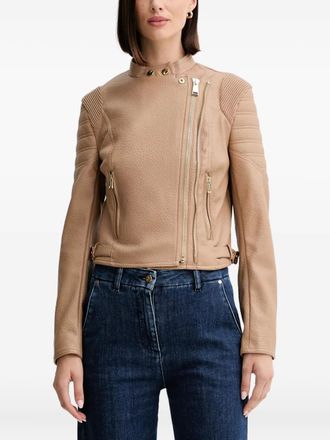 Guess Co veste de moto en cuir artificiel - Marron