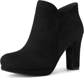 Allegra K Femme Bout Rond à Talons Hauts à Talons Hauts Noir 38