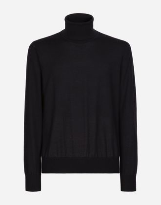 Dolce & Gabbana Extra-fine Cashmere Turtleneck Sweater - Mann Strickwaren Blau 46