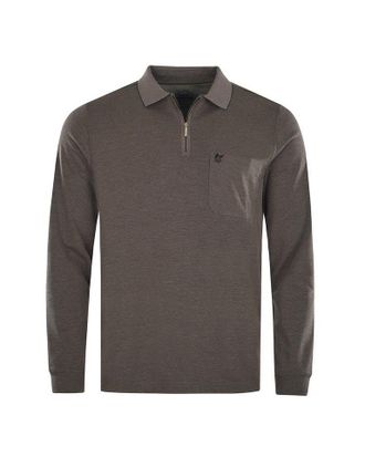 Hajo Langarm-Poloshirt Softknit-Poloshirt in Minimaldessin