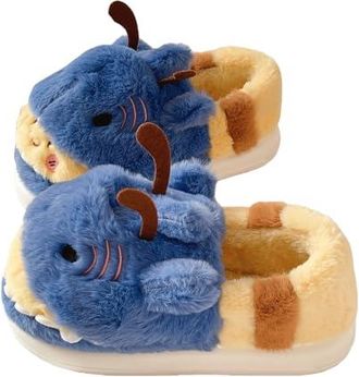 Generic Pantoufles en coton pour femme - Chaudes et antid&eacute;rapantes - Pour lhiver et la maison, bleu, 37 EU