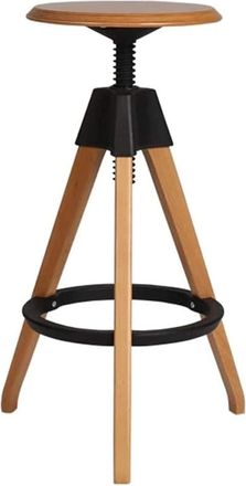 Generic Barhocker mit Kiefernholzplatte, h&ouml;henverstellbarer Drehhocker, Massivholz-Hebestuhl