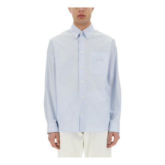 Versace Homme, Chemises, Bleu, Taille: L Chemise D&eacute;contract&eacute;e &agrave; Rayures en Popeline