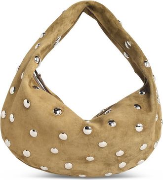 Khaite Olivia Hobo Sac en daim vert boue