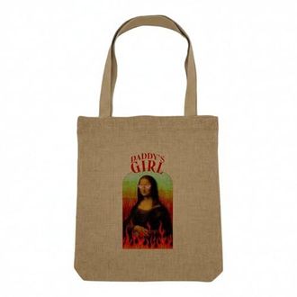 Fabulous Sac Shopping Tote Bag Aspect Lin - Daddys Girl La Joconde Collage Vintage Illustration Art Humour De Vinci Detournement - Sac de Courses Toile Epaisse