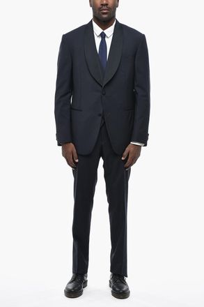 Corneliani 3-teiliger Anzug aus reiner Schurwolle mit Schalkragen aus Satin Corneliani