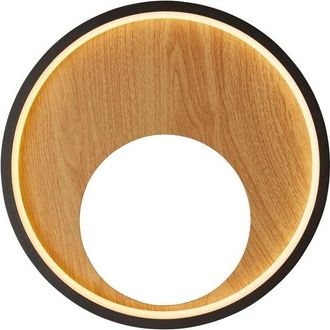 Searchlight Wandleuchte Wandlampe Wohnzimmerleuchte led Holzoptik natur schwarz rund opal