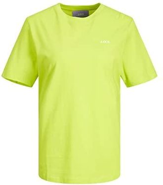 Jack & Jones Jxanna SS Reg Every Small Logo Tee Noos T-Shirt pour Femme, Lime Punch/Print : Lime Cream Jjxx Logo, M