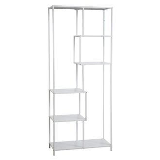 SVITA KELA Metallregal 6 Ebenen K&uuml;chenregal Badregal schmal stehend Industrial Style Wohnzimmer Schlafzimmer Wei&szlig;