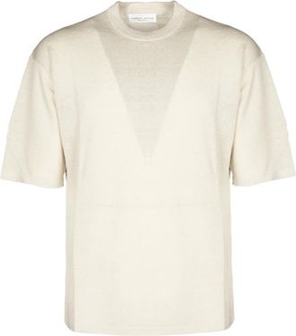 Roberto Collina Homme, Tops, Beige, Taille: L Girocollo MC Comfort Fit