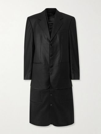 BETTTER Mehrlagiger Mantel Aus Twill Aus Einer Wollmischung - Schwarz