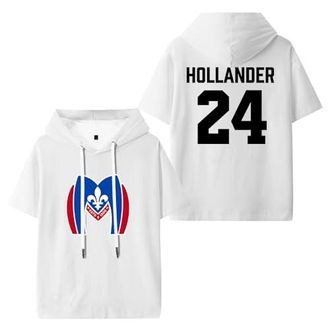 Generic HeatRivalry Merch Shane Hollander T-shirt &agrave; capuche pour femmes et hommes T-shirt &agrave; manches courtes d&eacute;contract&eacute; Streetwear Tops, blanc, 3XL