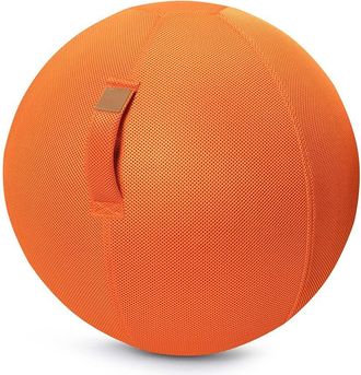 Sitting Ball MESH Sitzball mit Netzstoff, ergonomisch Sitzen im Büro & Zuhause, 65 cm Ø, Gymnastikball, Fitnessball mit Tragegriff, 30°C waschbar, orange