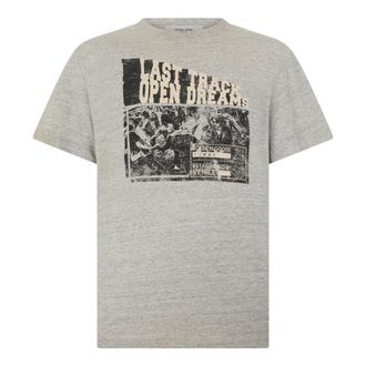 Golden Goose Homme, Tops, Gris, Taille: 2XL T-shirt en coton avec imprim&eacute; vintage