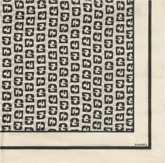 Gerard Darel Carré en soie à monogrammes - OZANNE - Ecru