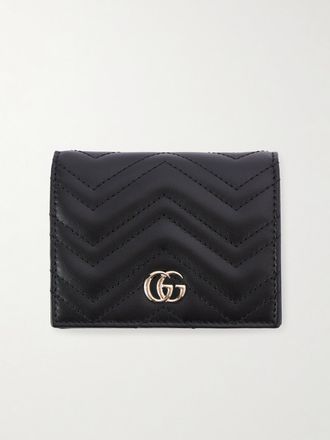 Gucci Gg Marmont Portemonnaie Aus Matelassé-leder - Schwarz