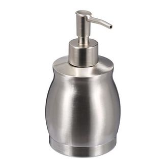 Relaxdays Seifenspender, 390 ml, Edelstahl, nachfüllbar, Seife, Duschgel, Badezimmer, Küche, Handseifenspender, Silber