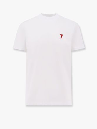 Ami Biologic cotton t-shirt with contrasting logo embroidery - AMI PARIS - gender_Man