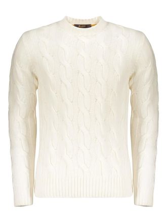 Moorer pull en maille torsad&eacute;e - Blanc