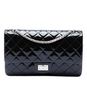 Chanel Sac bandouli&egrave;re matelass&eacute; vintage Pre-owned Double Flap - Femme - Pre-owned - Bleu - Taille: ONE Size