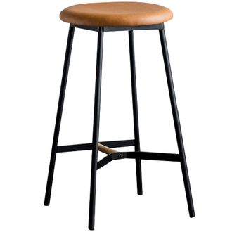 Generic Industrielle Schwarze Barhocker Mit R&uuml;ckenlehne - 2er-Set, 65 cm Sitzh&ouml;he, Eisengestell, 300 Pfund Tragkraft(Yellow-1ps,65cm/25.6in)