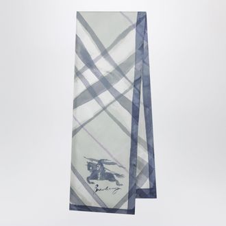 Burberry Large watercolour Check silk scarf in green