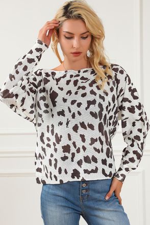 Azura Exchange Leopardenmuster Strickpullover