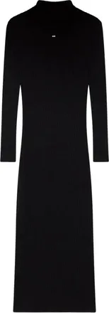 GCDS Gcds, Femme, Robes, Noir, Taille: 40 FR Robe Longue Manches Longues