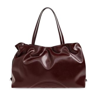 Tory Burch Ella Natuura Drawstring Tote - - Bags - Damen - Rot - ONE SIZE