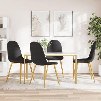 vidaXL Vidaxl - Chaises &agrave; manger lot de 4 Noir Velours