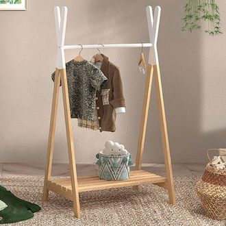M&S Collection M&s - Portant pour enfant 74x50x131,8 cm en pin blanc et naturel - kidly