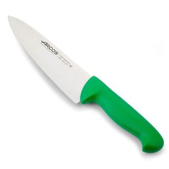 Arcos Chefmesser aus Nitrum Edelstahl 20 cm - Professionelles Allzweck-Küchenmesser mit Ergonomischem Griff aus Polypropylen - Grün, Serie 2900