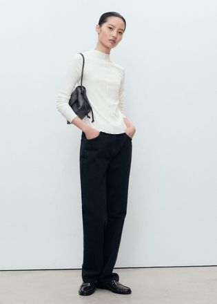 Mango T-shirt c&ocirc;tel&eacute; bords festonn&eacute;s blanc - Femme - M - MANGO