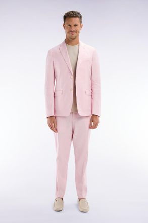 Eden Park Pantalon &Agrave; Taille &Eacute;lastique En Lin Et Coton Stretch Rose