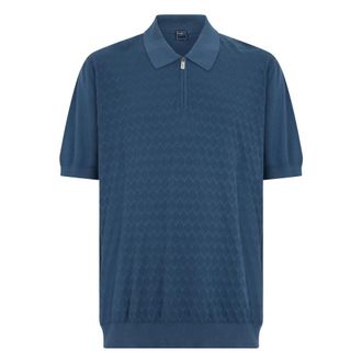 Fedeli Kurzarm-Polohemd - - Knitwear - Herren - Blau - 6XL