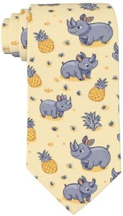 Generic Bébés Rhinocéros Gris Cravatte Classique Cravates Élégante Cravates Hommes Pour Scolaires Affaires Fêtes