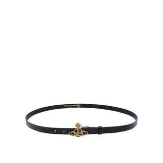 Vivienne Westwood Small Line Orb Buckle Belt - - Accessories - Damen - Schwarzk - ONE SIZE
