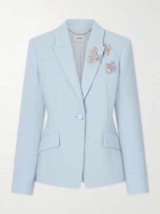 Erdem Blazer Aus Woll-cr&ecirc;pe Mit Verzierungen - Blau