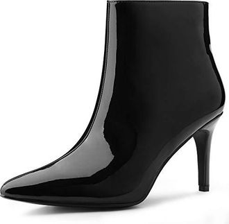 Allegra K Femme Bottines Talon Aiguille Bout Pointu Noir 39