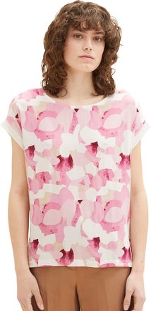 Tom Tailor Damen 1036773 T-Shirt, 31803 - Pink Shapes Design, L