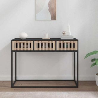 vidaXL Table console noir 105x30x75 cm bois ding&eacute;nierie et fer