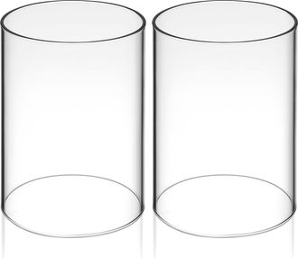 Cabilock Glaszylinder Kerzenhalter 7cm Durchmesser 2 St&uuml;ck Offene Transparente Kerzenabdeckungen Bruchfeste Glasabdeckungen f&uuml;r Teelichter f&uuml;r Selbstgemacht un