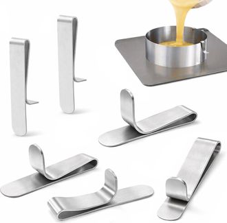 PartyKindom PartyKingdom Mousse Cake Ring Clips aus Edelstahl - Stabile Backform Klammern gegen Verrutschen, Zubeh&ouml;r f&uuml;r verstellbaren Tortenring, Backen von Mous