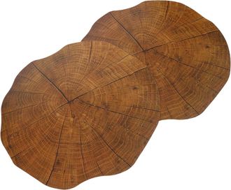 Hemobllo Ipetboom 2 St&uuml;ck Runde Tischsets aus Kork mit Holzdekor Hitzeisolierend rutschfest und Kratzsch&uuml;tzend Platzsparende Tischdekoration f&uuml;r Zuhause