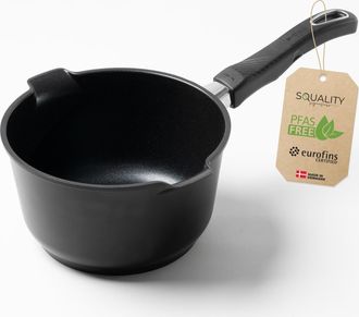 Squality Premium So&szlig;entopf PFAS frei 20 cm - Kochtopf klein | Milchtopf Induktion | Antihaft Stielkasserolle aus D&auml;nemark | Ofenfest bis 260 &deg;C | Gesundes Koch