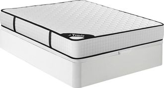 Vente-Unique Bett-Set 160 x 200 cm, Bettkasten weiß + Matratze 7-Zonen-Taschenfederkern & Memory-Schaum, Höhe 22 cm - LUREAN von YSMÉE